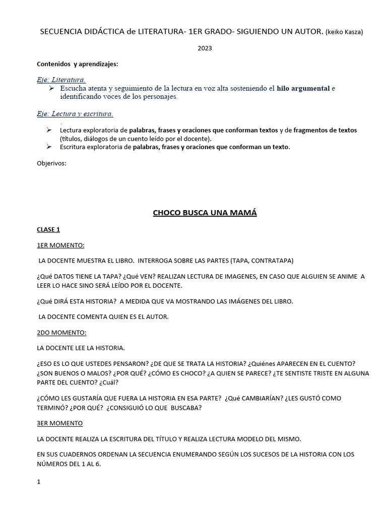 Secuencia Didáctica Siguiendo Un Autor | PDF | Póster | León