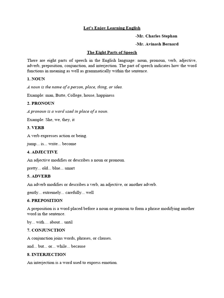 Grammar Notes Spoken English, Let's Enjoy Learning English | PDF | Noun ...