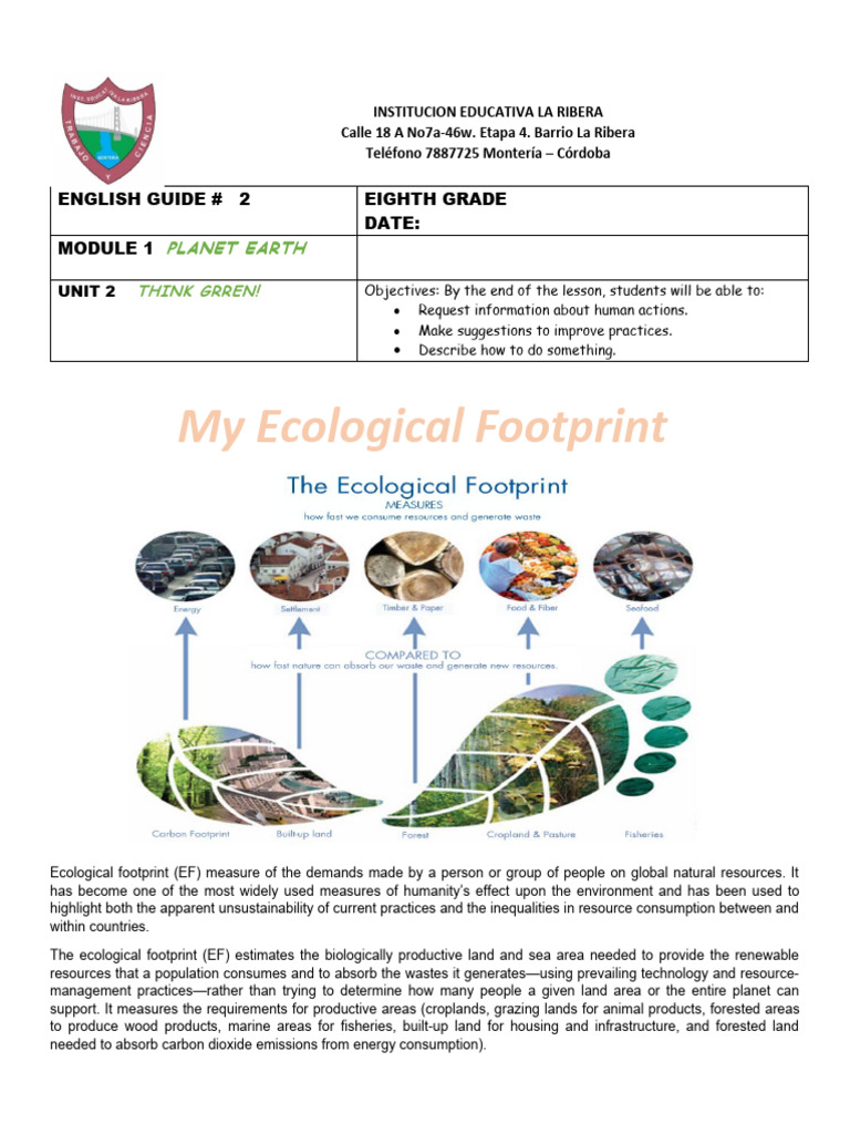 English Guide # 2 Grade 8° 2021 Expl | PDF | Verb | Natural Environment