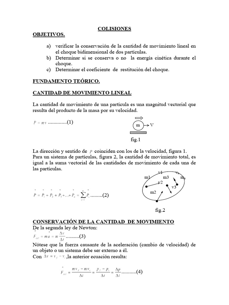 Colisiones | PDF | Impulso | Fuerza