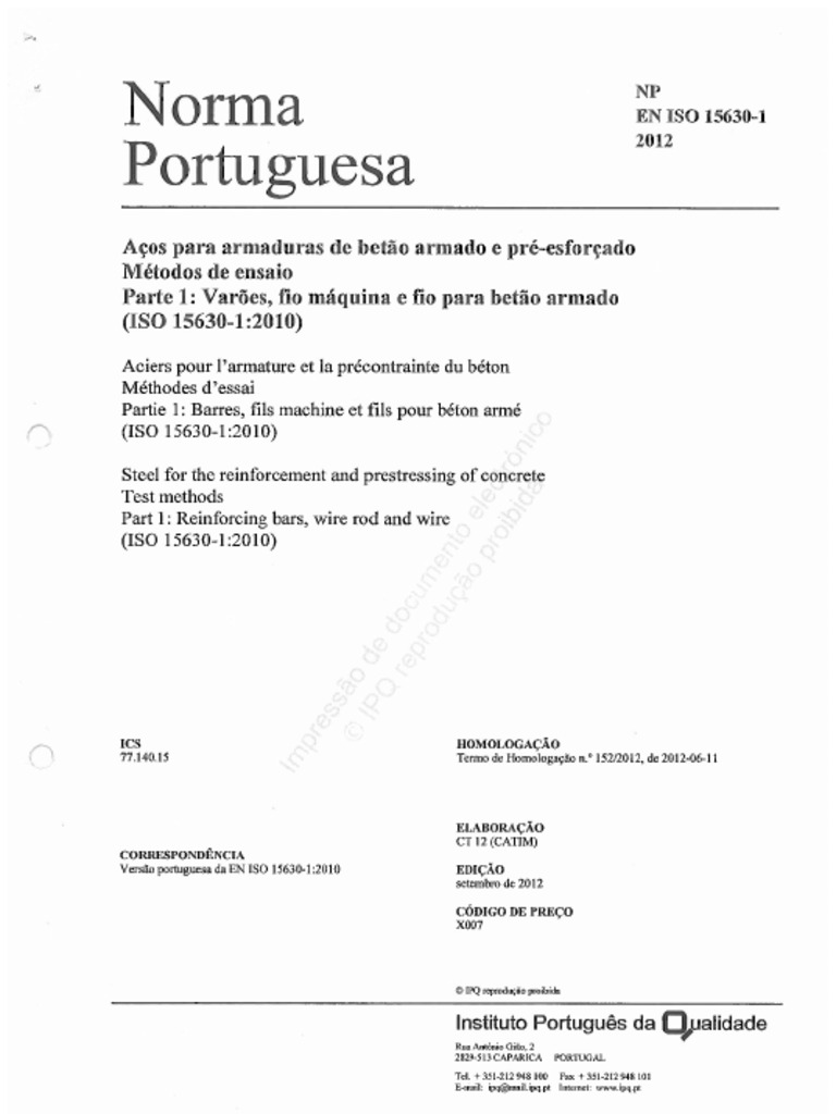 NP en Iso 15630-1 | PDF