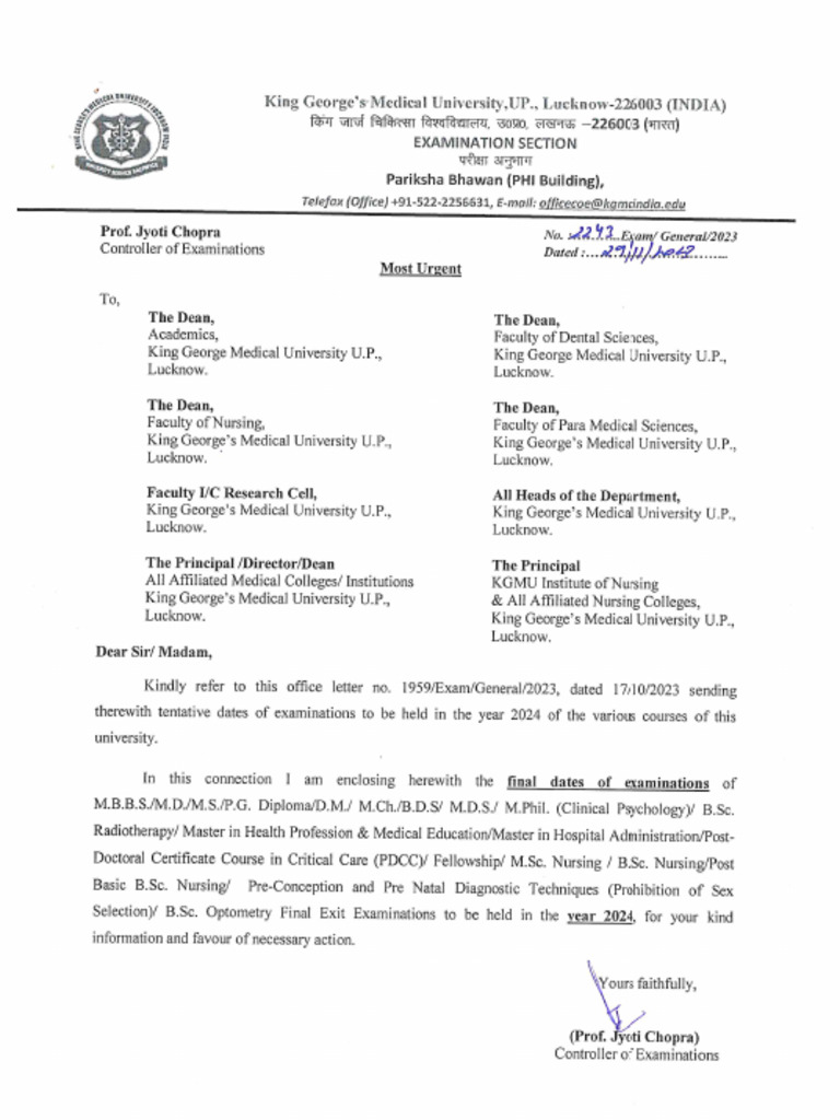 Final Examination Scheme 2024 | PDF