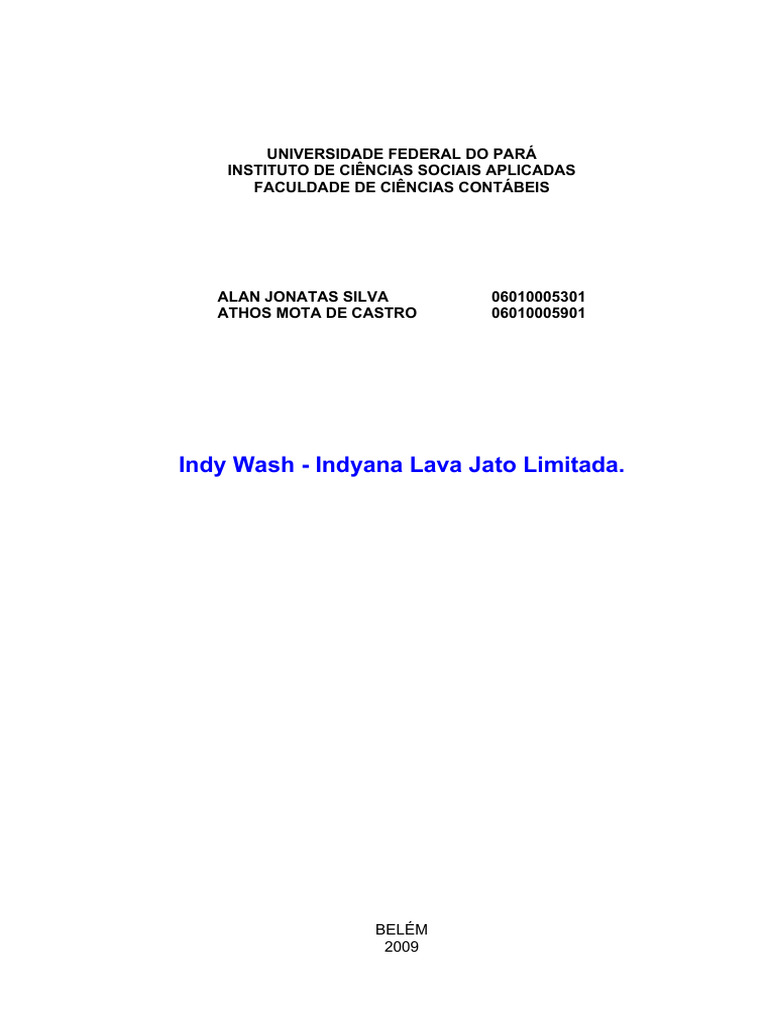 Alan Jonas e Athos Mota Plano de Negócios Indyana Lava Jato | PDF ...