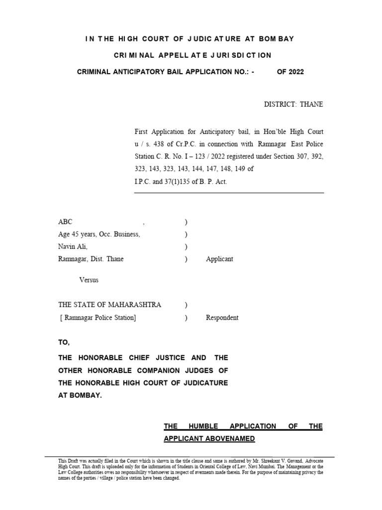 Anticipatory Bail | PDF | Bail | Arrest