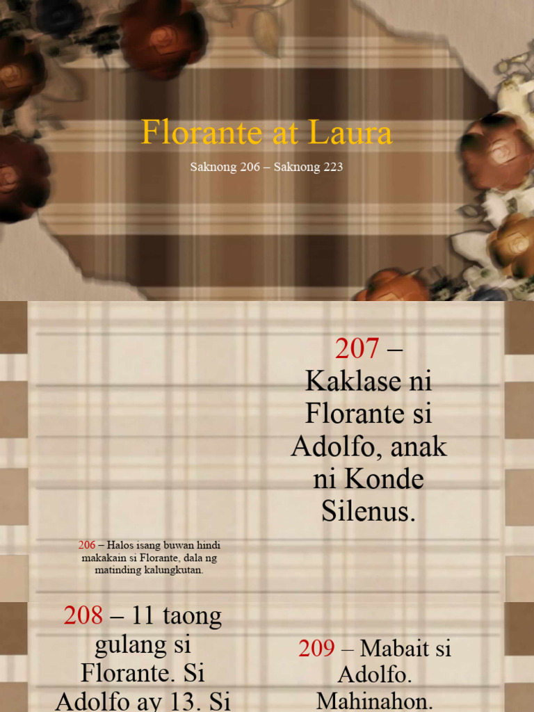 FILIPINO Florante at Laura Saknong 206 Saknong 223 (1) | PDF FILIPINO Florante at Laura Saknong 206 Saknong 223 (1) | PDF