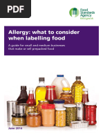 Food Allergen Menu Matrix Template | PDF | Food Allergy | Food Industry