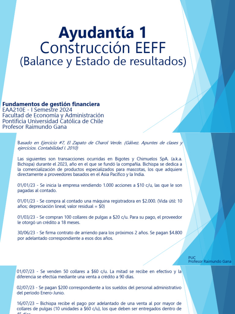 Ayudantía 1 - Construcción EEFF | PDF | Depreciación | Contabilidad