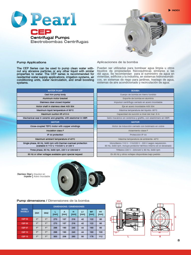Bomba Centrifuga CEP | PDF | Materiales | Rieles