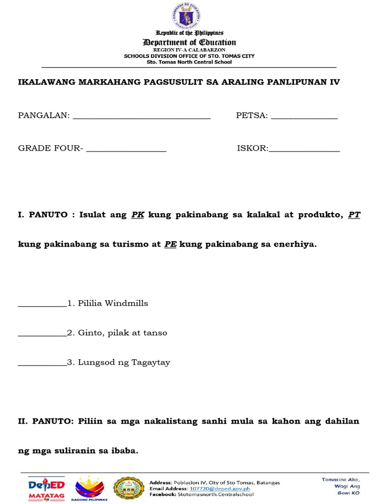 2nd-Ap - Key - As (30 Items) | PDF