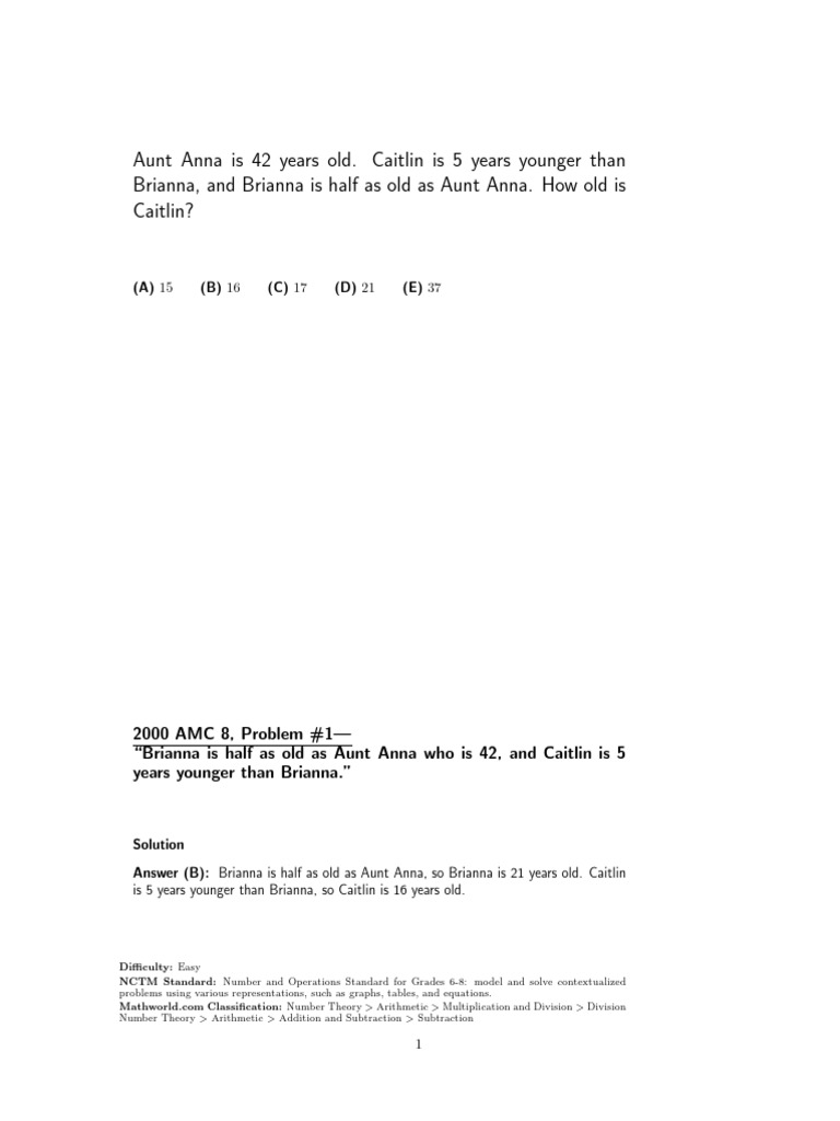 2000 Amc8 Problem and Solutions | PDF | Area | Geometry