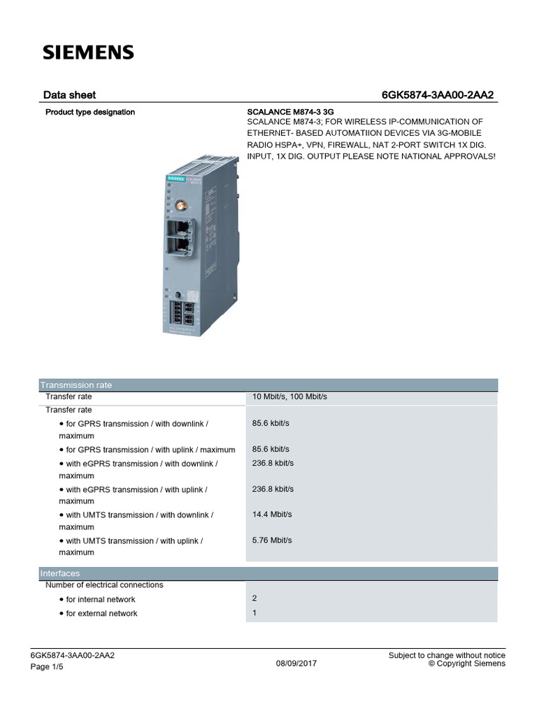 6GK5874 3aa00 2aa2 | PDF | General Packet Radio Service | Computer Network