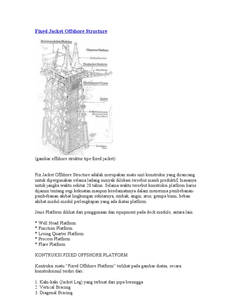 Fixed Jacket Offshore Structure | PDF