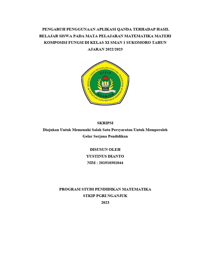 SKRIPSI YUSTINUS DIANTO Lengkap | PDF