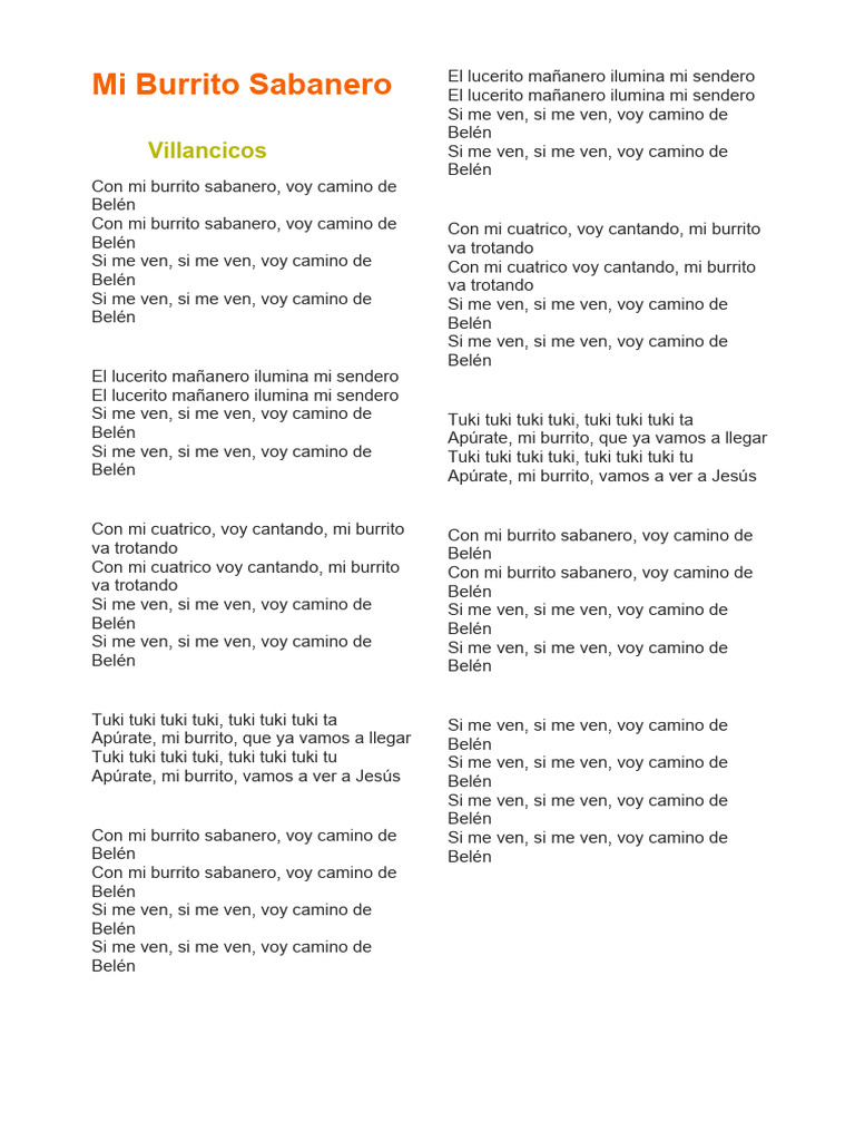 Mi Burrito Sabanero | PDF