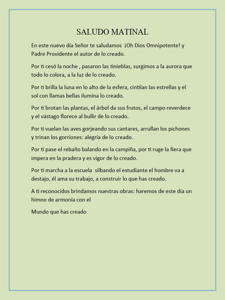 Saludo Matinal | PDF