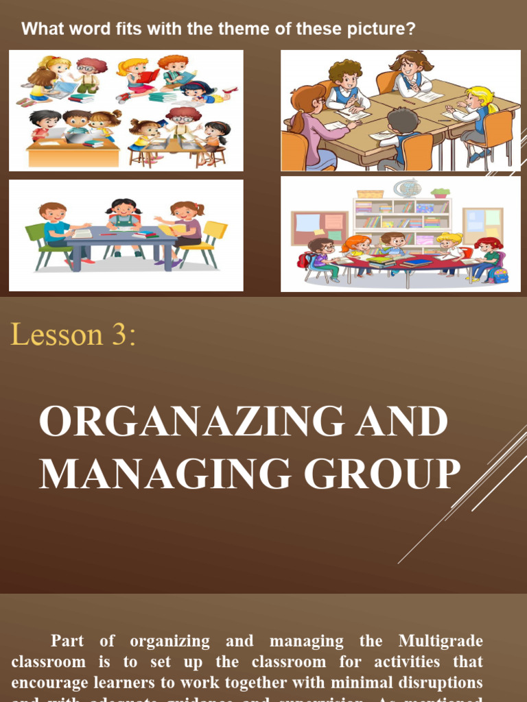 Organazing And Managing Group Pdf Learning Teachers