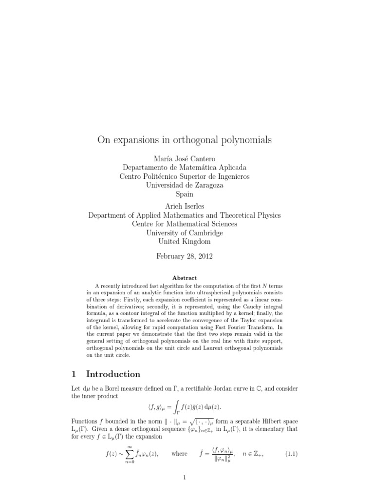 Expansion | PDF | Convolution | Polynomial