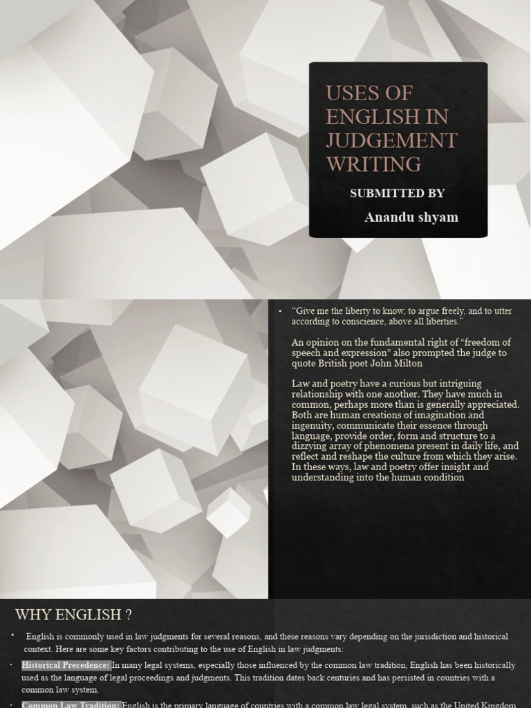 English in Legal Judgement Writing | PDF | Judgment (Law) | Common Law