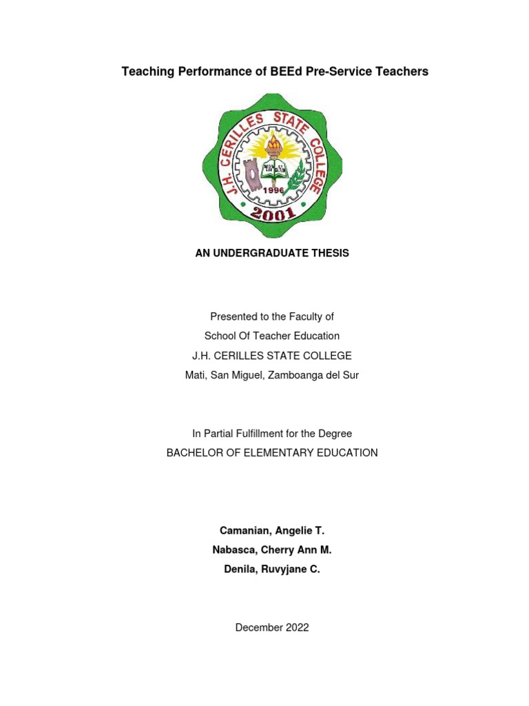 BEEd Pre-Service Teachers' Teaching Performance | PDF | Educational ...