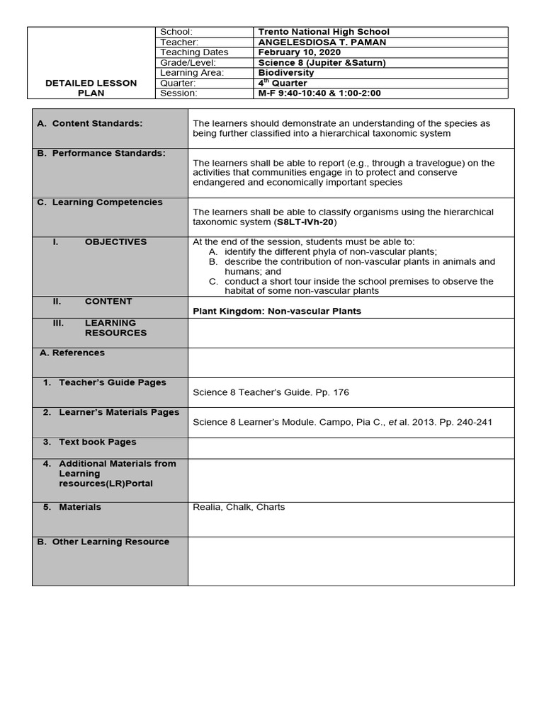 DLP in Nonvascular Plants | PDF | Moss | Biology