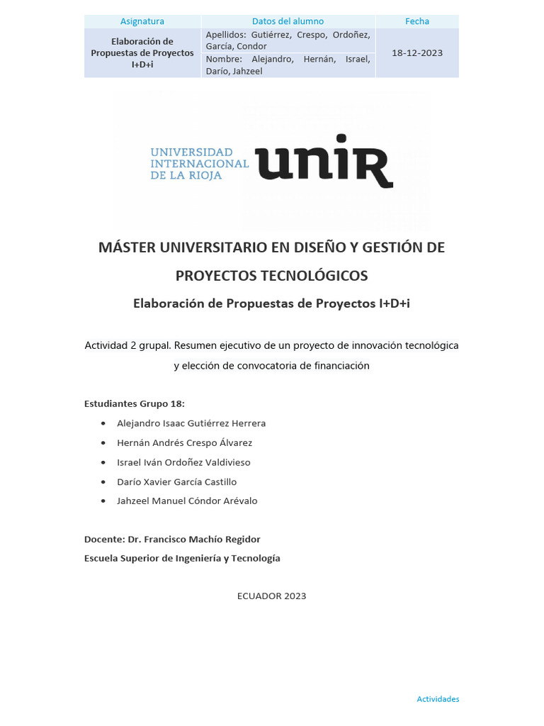 Act2grupal - IDI - Grupo 18 - REVFF | PDF | Software | Aplicación movil