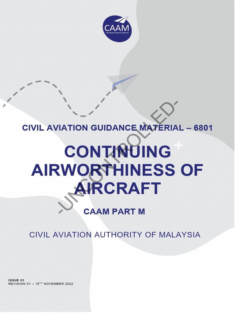 CAGM 6801 Continuing Airworthiness of Aircraft CAAM Part M ISS01 - REV01 | PDF | Aviation