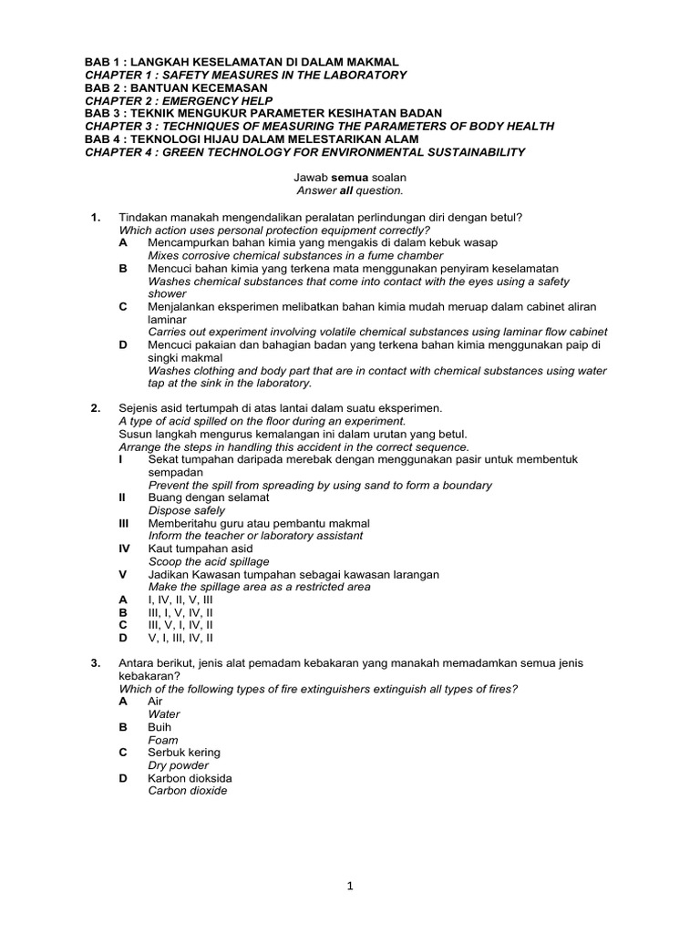 Prolab Sains t4 - Bab 1 - 4 | PDF