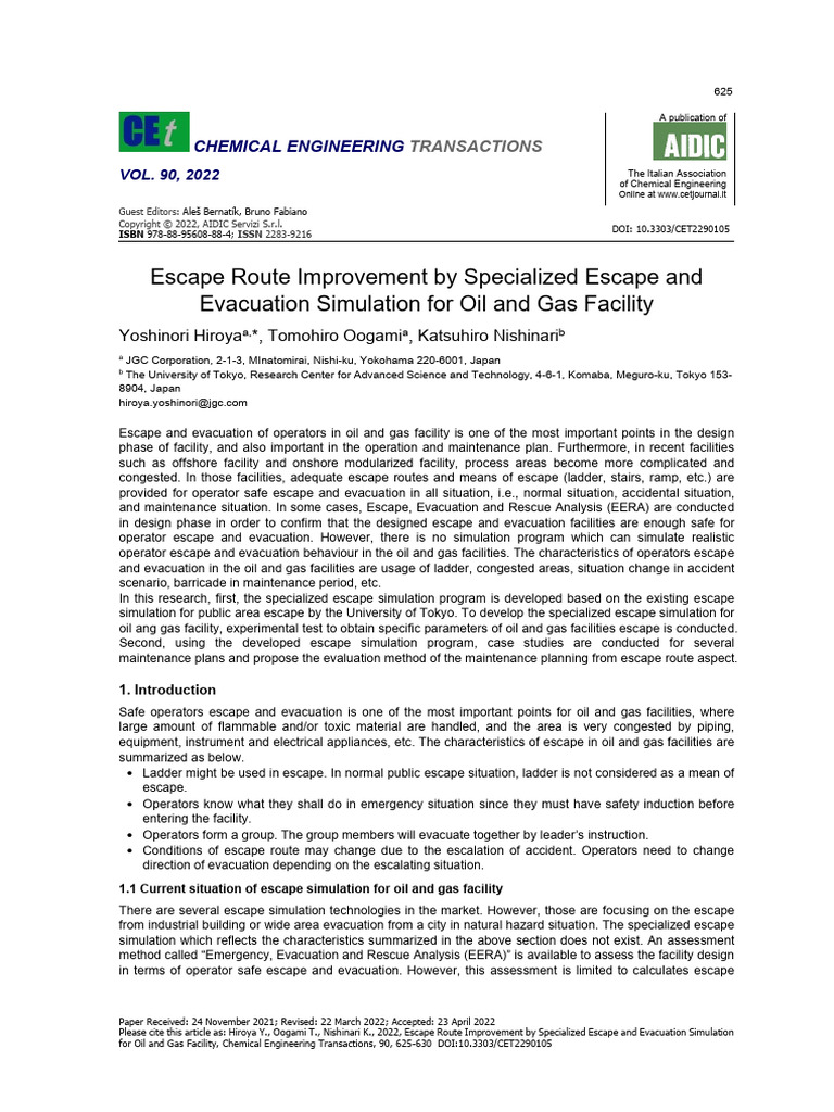 Escape Route Improvement by Specialized Escape and Evacuation Simulation For Oil and Gas ...