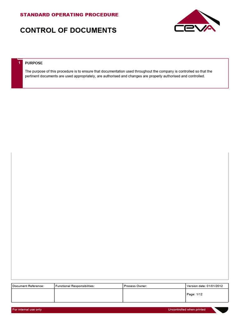 Example - 3.3.C.2 Control of Documents Procedure - A&NZ | PDF | Backup | Computing