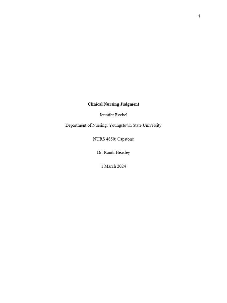 Clinical Judgment in Nursing | PDF | Nursing | Decision Making