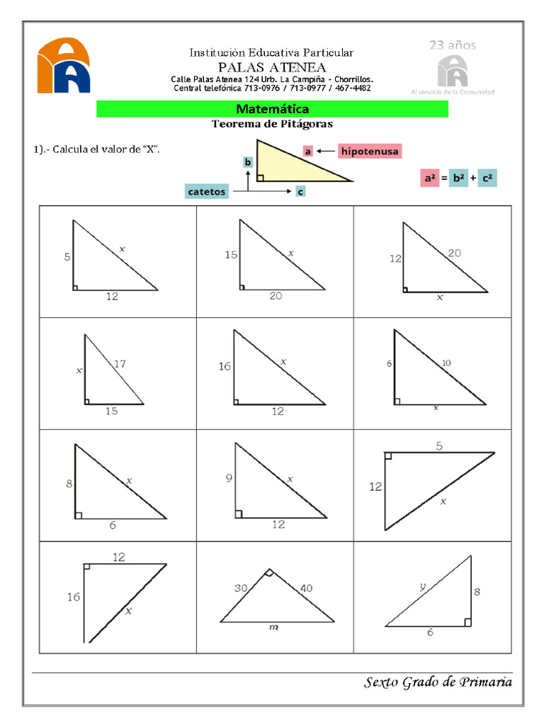 Ejercicios Triangulos Angulos Pdf