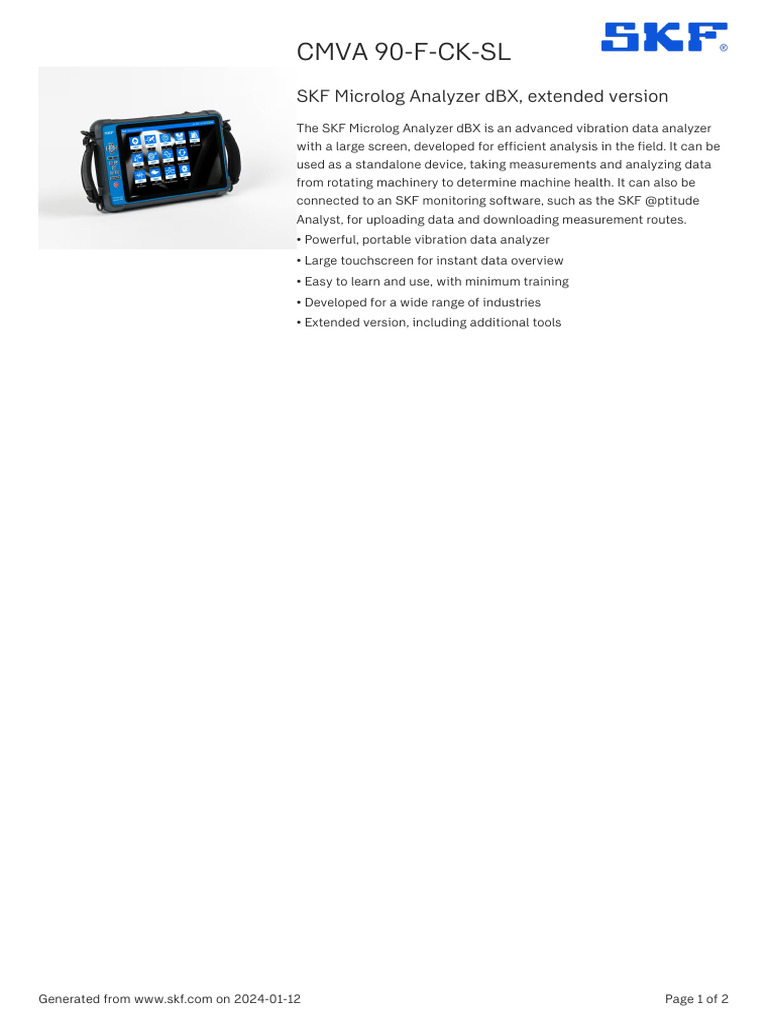 SKF CMVA 90-F-CK-SL Specification | Download Free PDF | License | Application Software