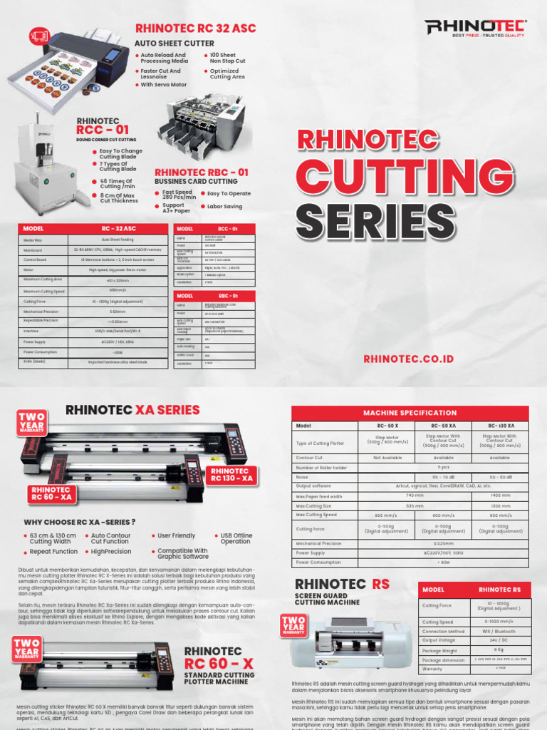Brosur Rhinotec Cutting Machine Plus Bep | Download Free PDF | Computer ...