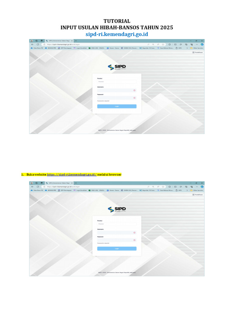 Tutorial Input Usulan Hibah Bansos 2025 | PDF