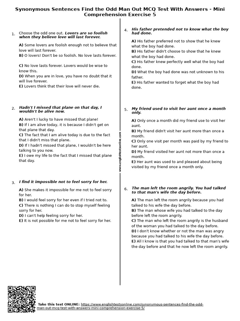 Paraphrase Practice 2 | PDF | Multiple Choice