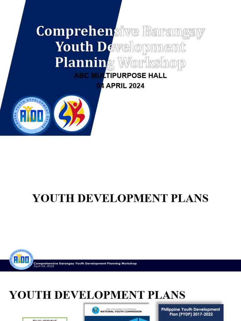 Comprehensive Barangay Youth Development Planning Workshop | PDF