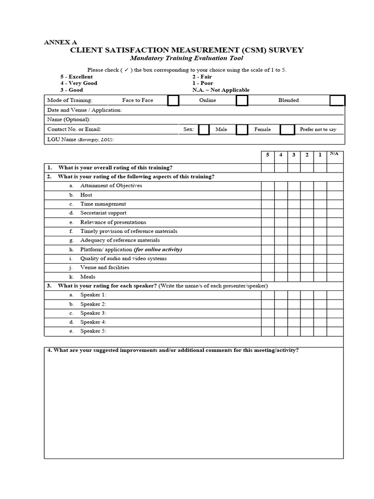 Annex A - CSM Form MT Evaluation Tool | PDF