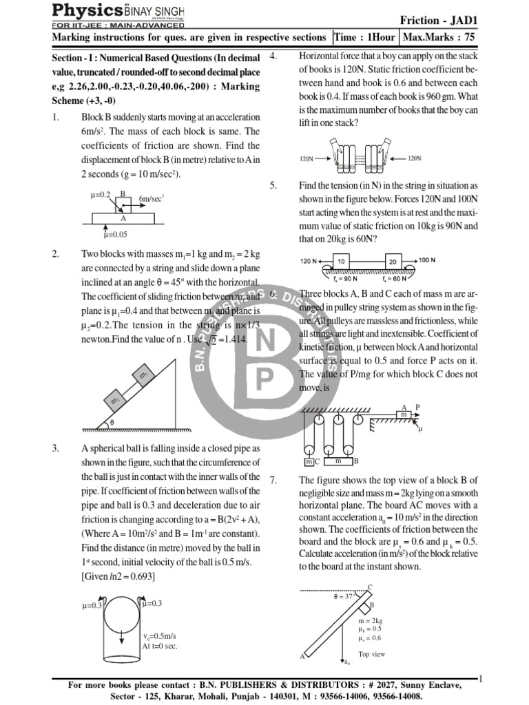 Friction - JAD1 | PDF | Friction | Force