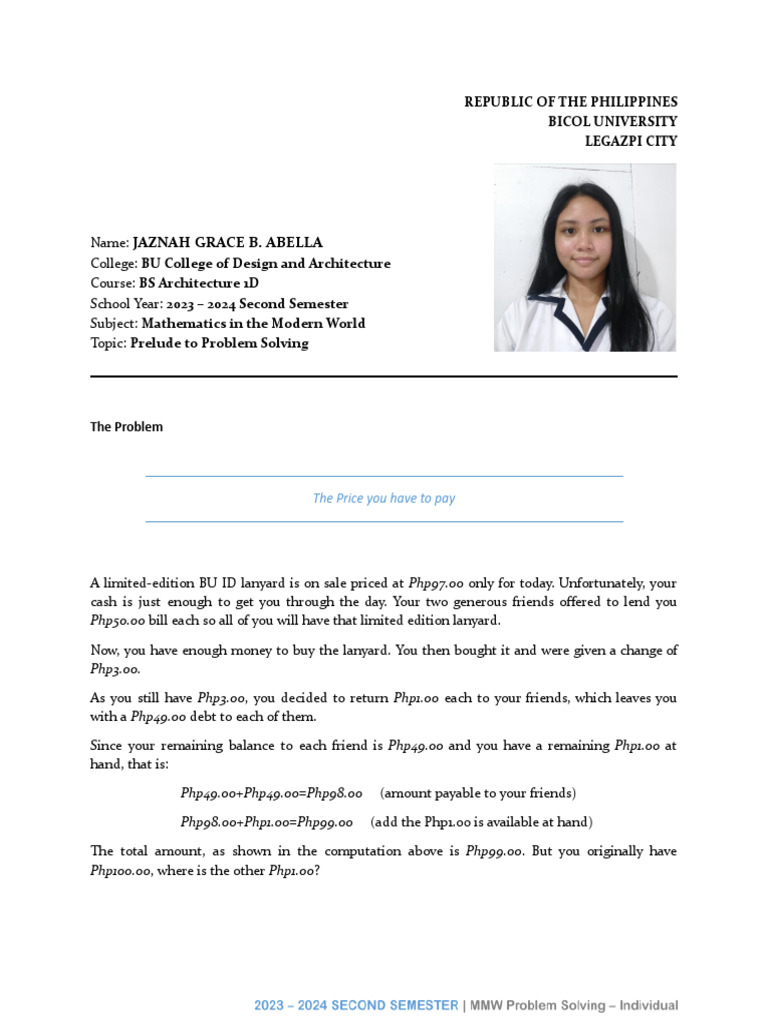 GEC14 Act03 CourseYearSection ABELLA, JAZNAH GRACE | PDF | Teaching Methods & Materials