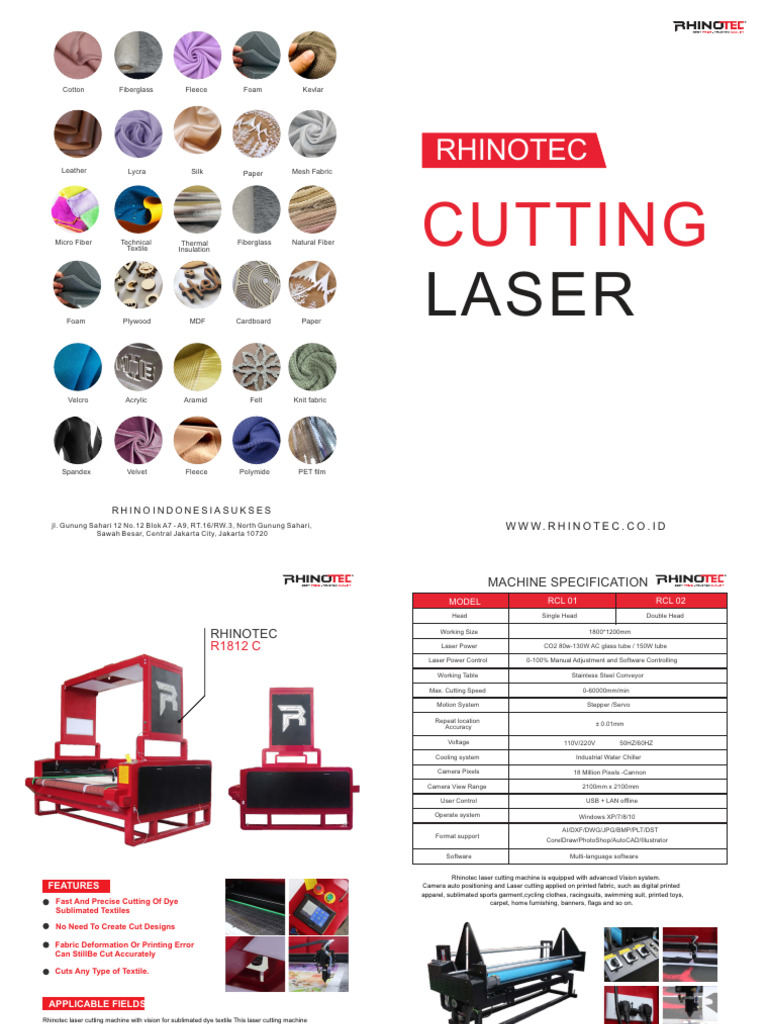 Rhinotec Cutting Laser Brochure | PDF | Textiles | Materials