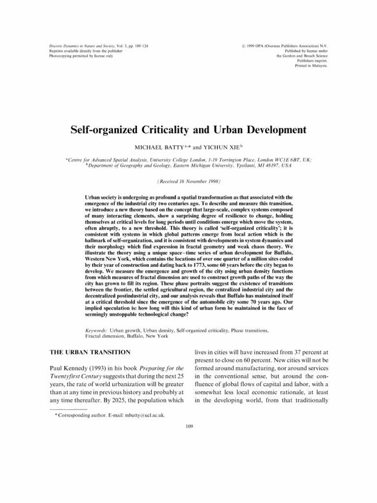 Self-Organized Criticality: Development | PDF | Self Organization | Emergence