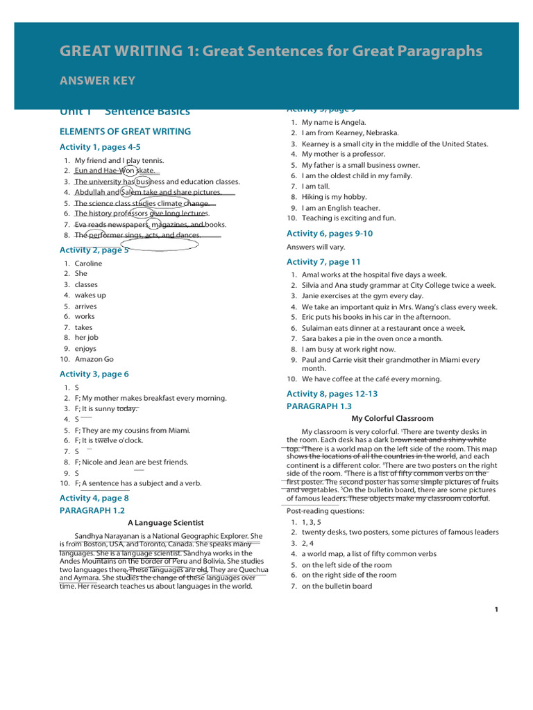 Great Writing 1 5th Edition Answer Key - Compress | PDF | Budapest ...