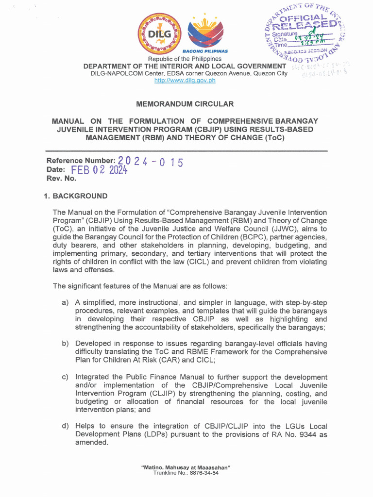 Dilg MC 2024-015 Cljib | PDF