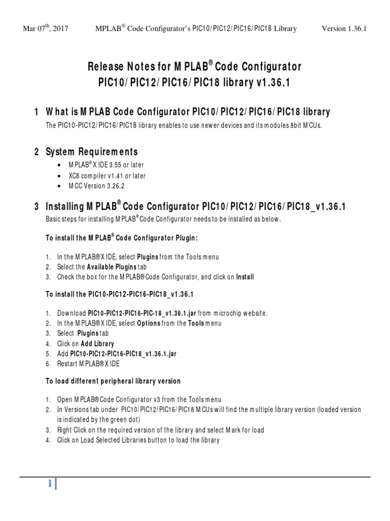 Release Notes Pic10 Pic12 Pic16 Pic18 v1 36 1 | PDF | World Wide Web ...