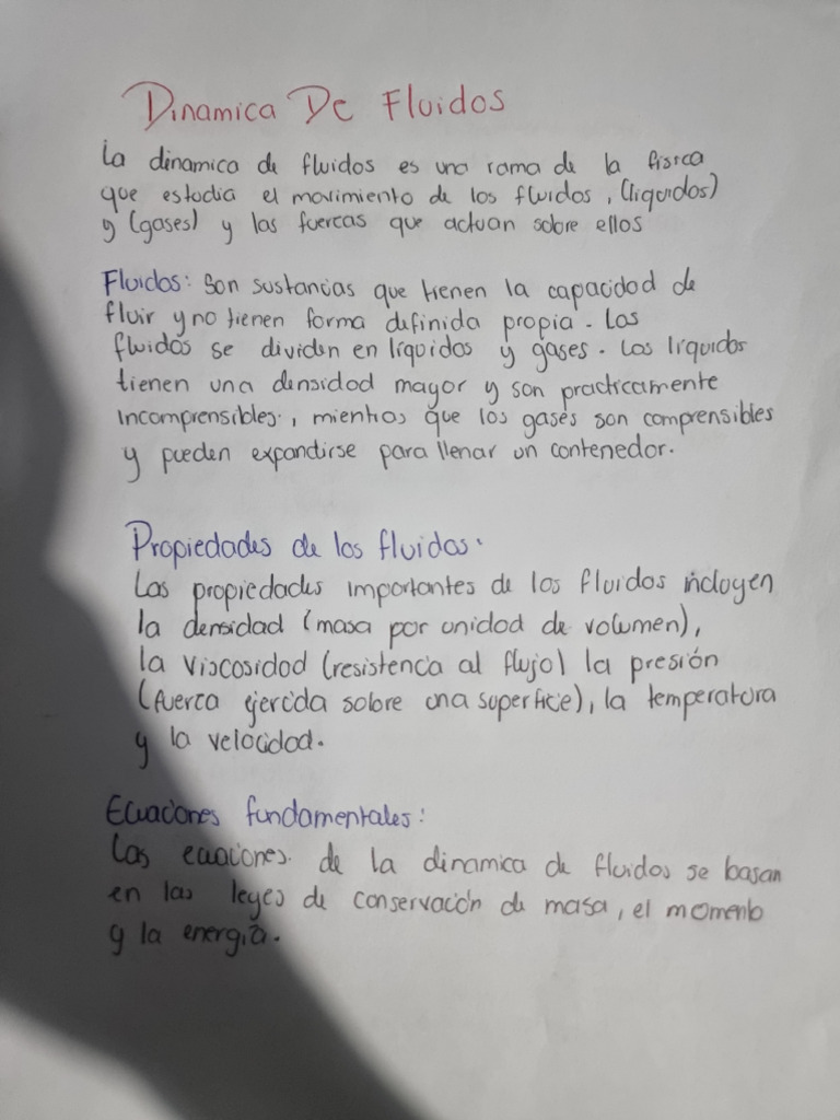 Resumen Dimamica de Fluidos | PDF