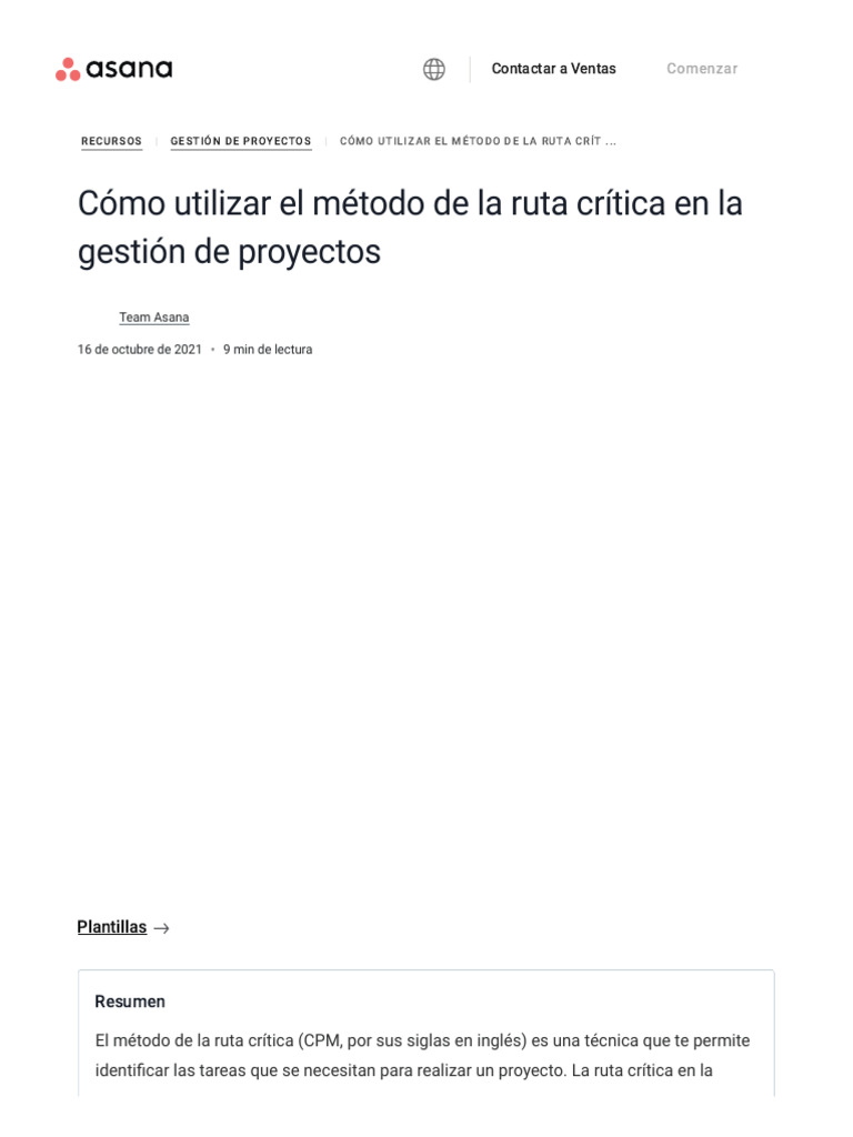 Cómo Utilizar El Método de La Ruta Crítica en La Gestión de Proyectos ...
