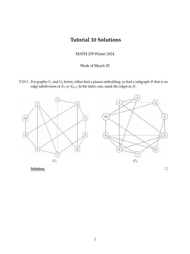 T10 Solutions | PDF | Mathematical Relations | Graph Theory