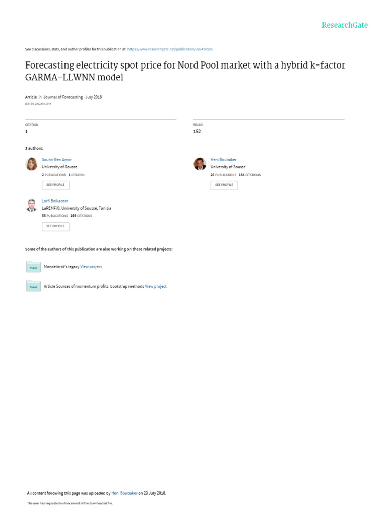 K Factor Garma Pdf Time Series Forecasting