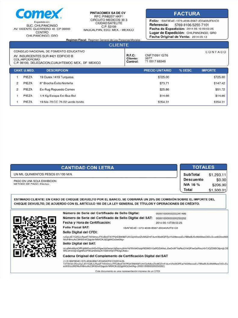 Factura Comex | PDF