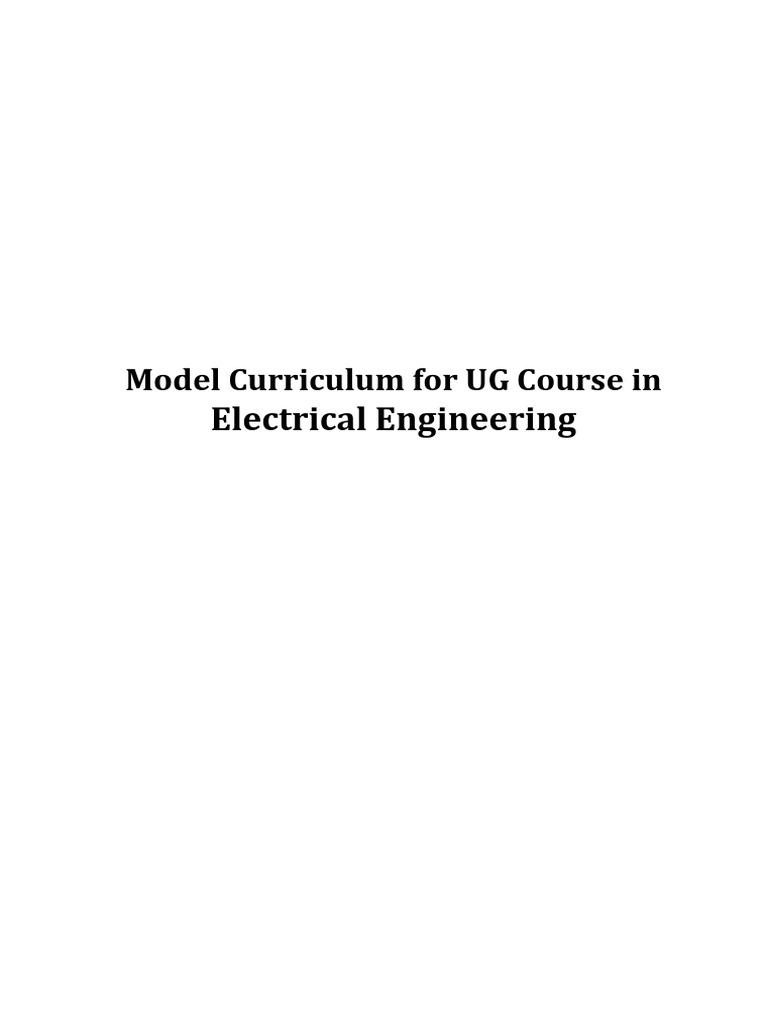 Model Curriculum For UG Course in Electrical Engineering - 12.03.2024 ...